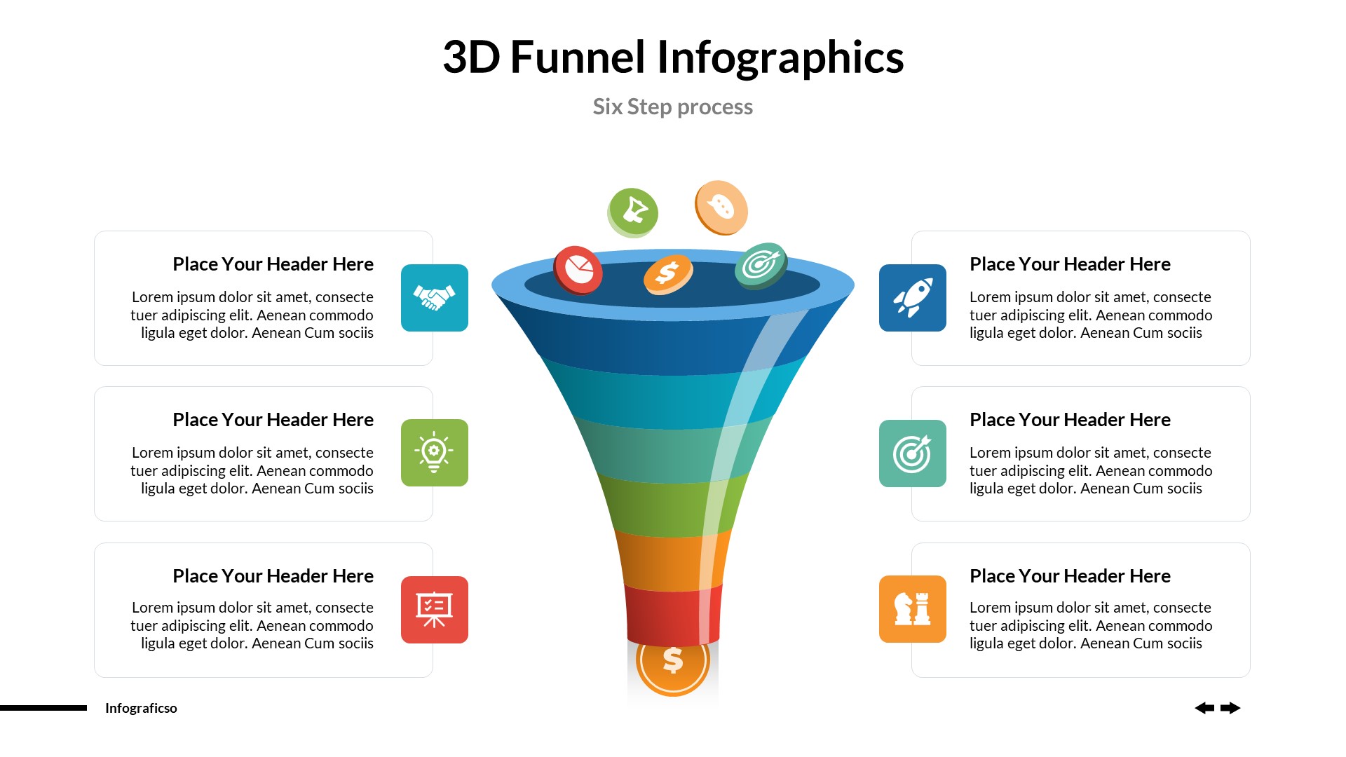 Business Funnels Infographics PowerPoint Template, Presentation Templates