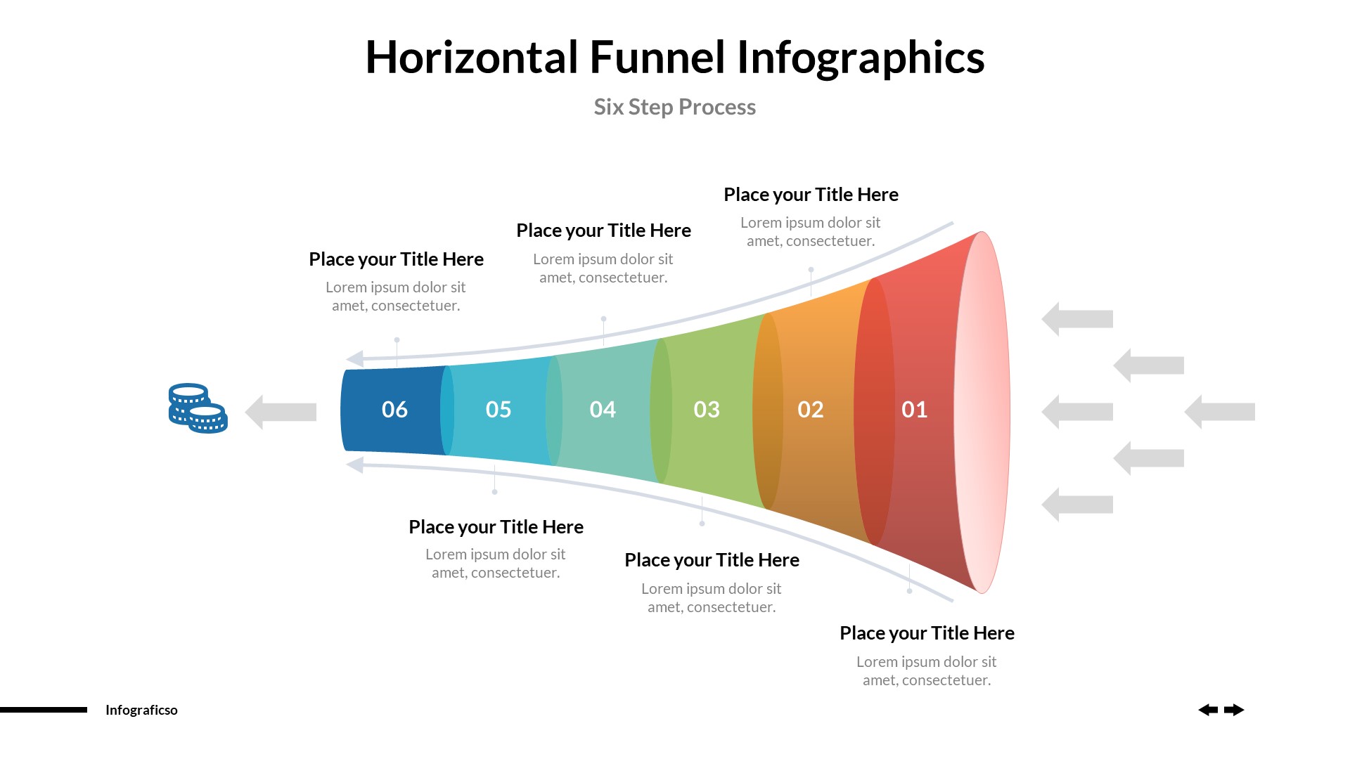Business Funnels Infographics PowerPoint Template, Presentation Templates