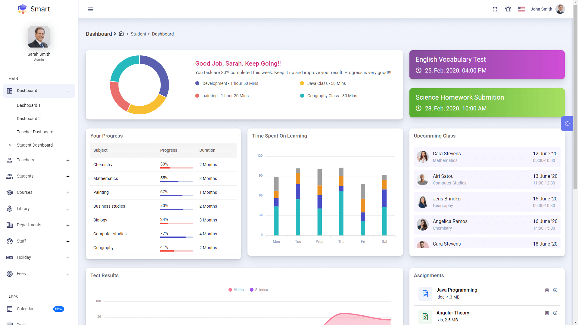 Smart - Angular 14+ Admin Dashboard Template for University, School ...