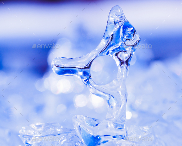 Frozen natural ice sculpture nature abstract art Stock Photo by pilens
