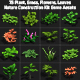 75 Plant Grass Flowers Leaves Nature Construction Kit Game Assets, Game ...