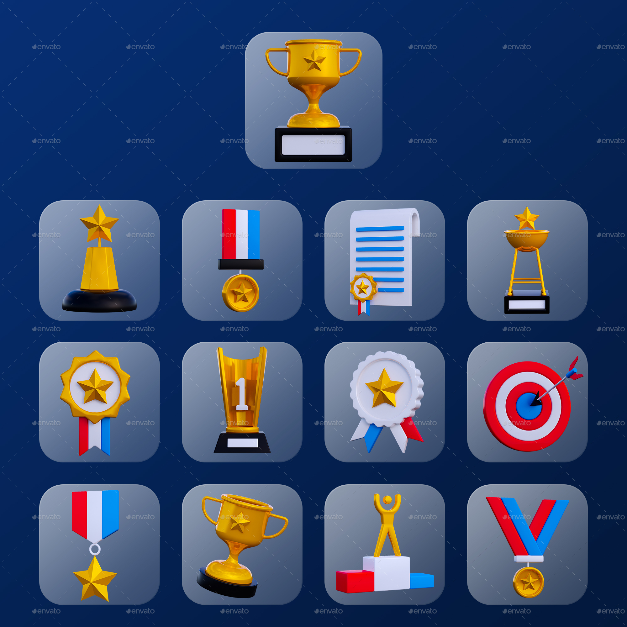 3d Achievements Icon, Graphics | GraphicRiver