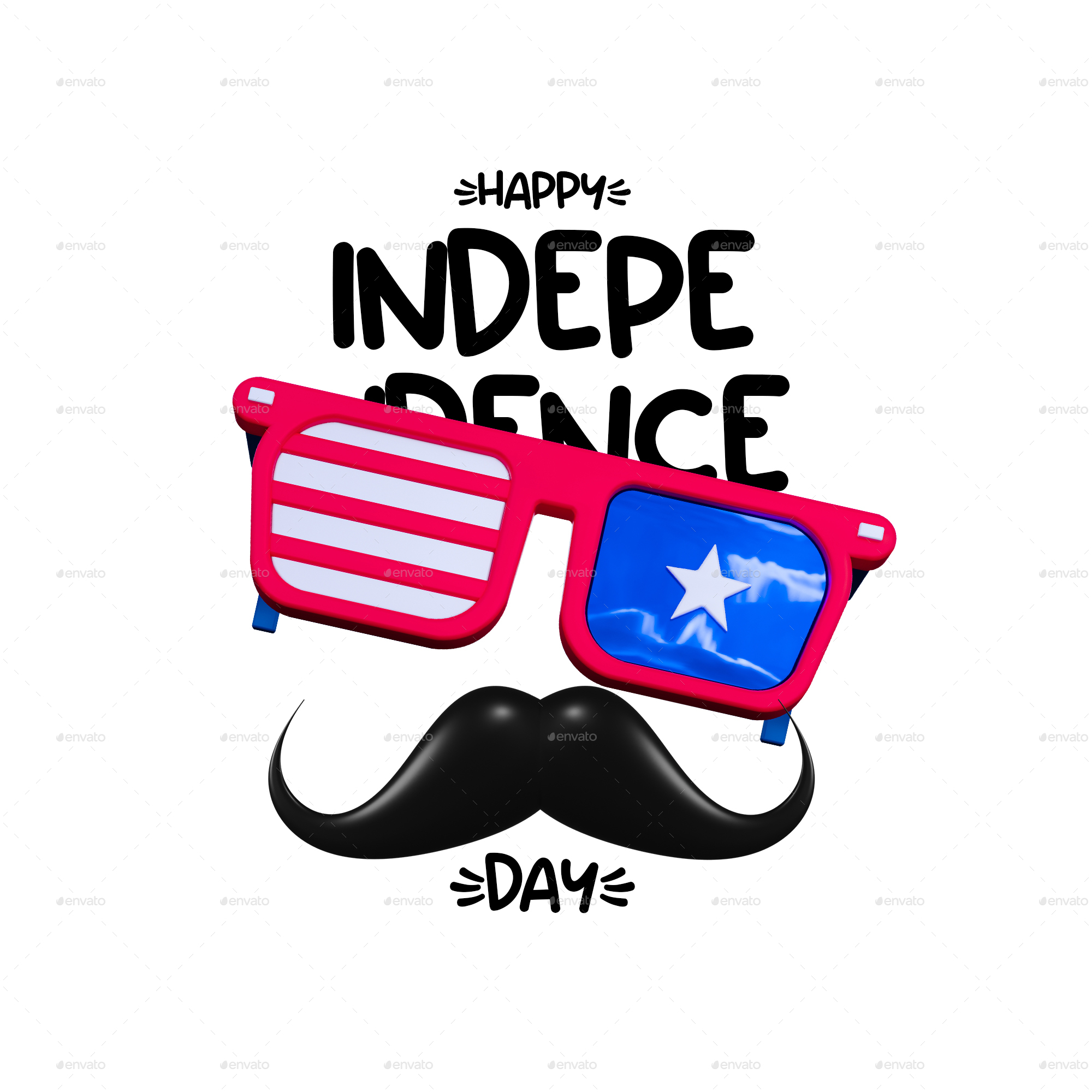 3d American Independence Day Icon, Graphics | GraphicRiver