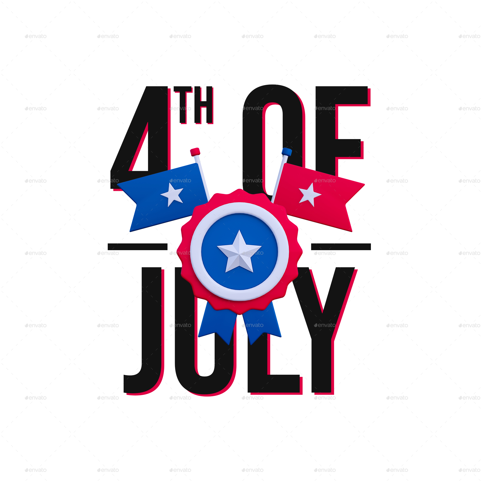 3d American Independence Day Icon, Graphics | GraphicRiver