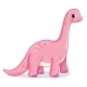 Cute Pink Diplodocus, Vectors | GraphicRiver