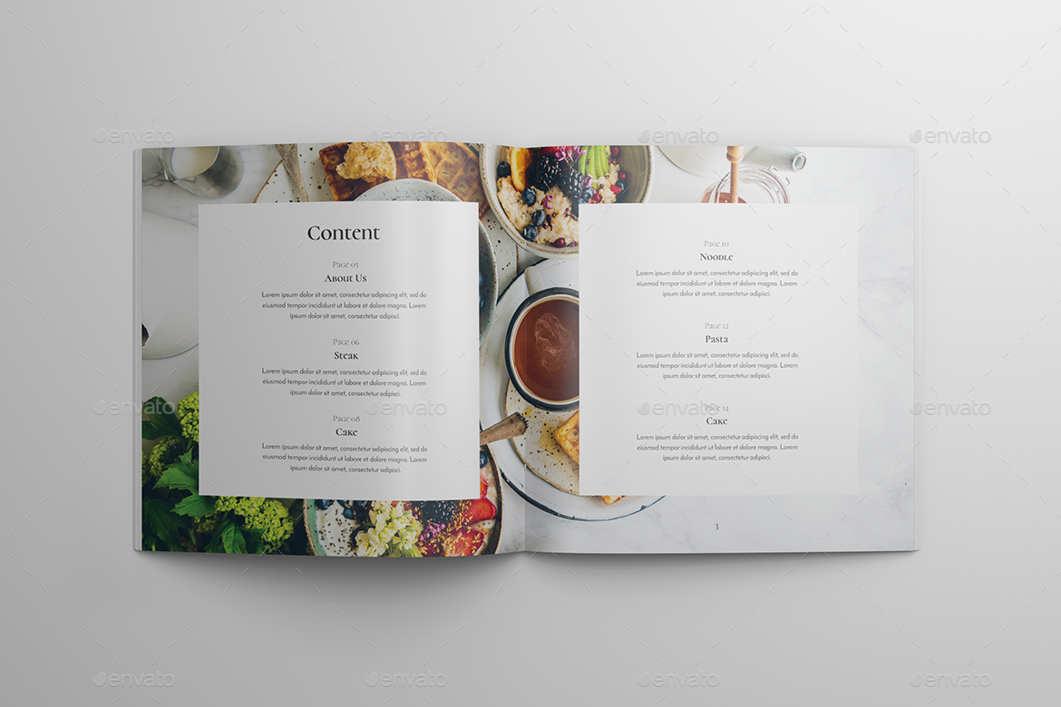 Square Cookbook / Recipebook Template, Print Templates | GraphicRiver