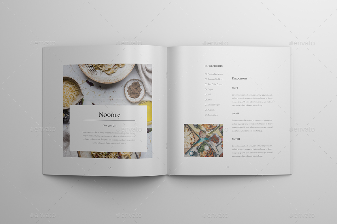Square Cookbook / Recipebook Template, Print Templates | GraphicRiver