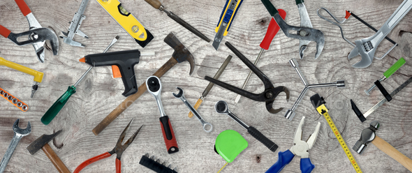 Work Tools Set Stock Photo by AlbertoCarrera | PhotoDune