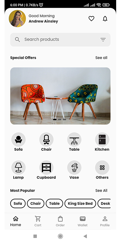 Furniture Store Flutter Mobile App Ui Kit Template By Mrpython121 Codecanyon
