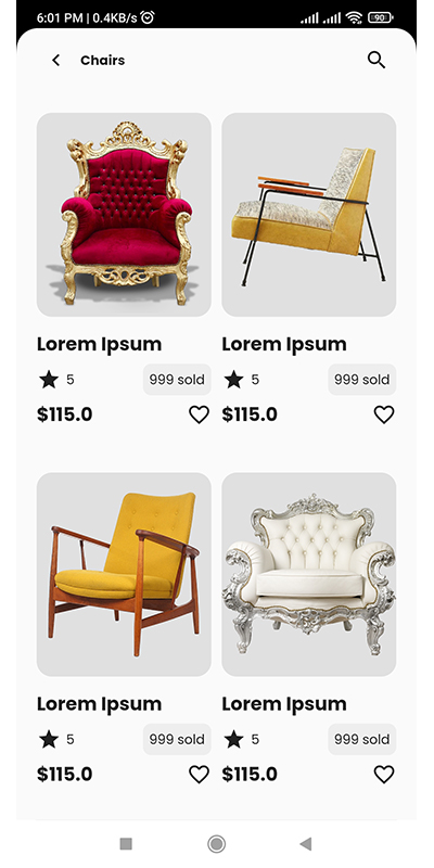 Furniture Store Flutter Mobile App UI Kit Template by mrpython121 | CodeCanyon