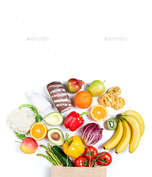 Shopping food supermarket concept. Healthy food background. Vegetarian ...