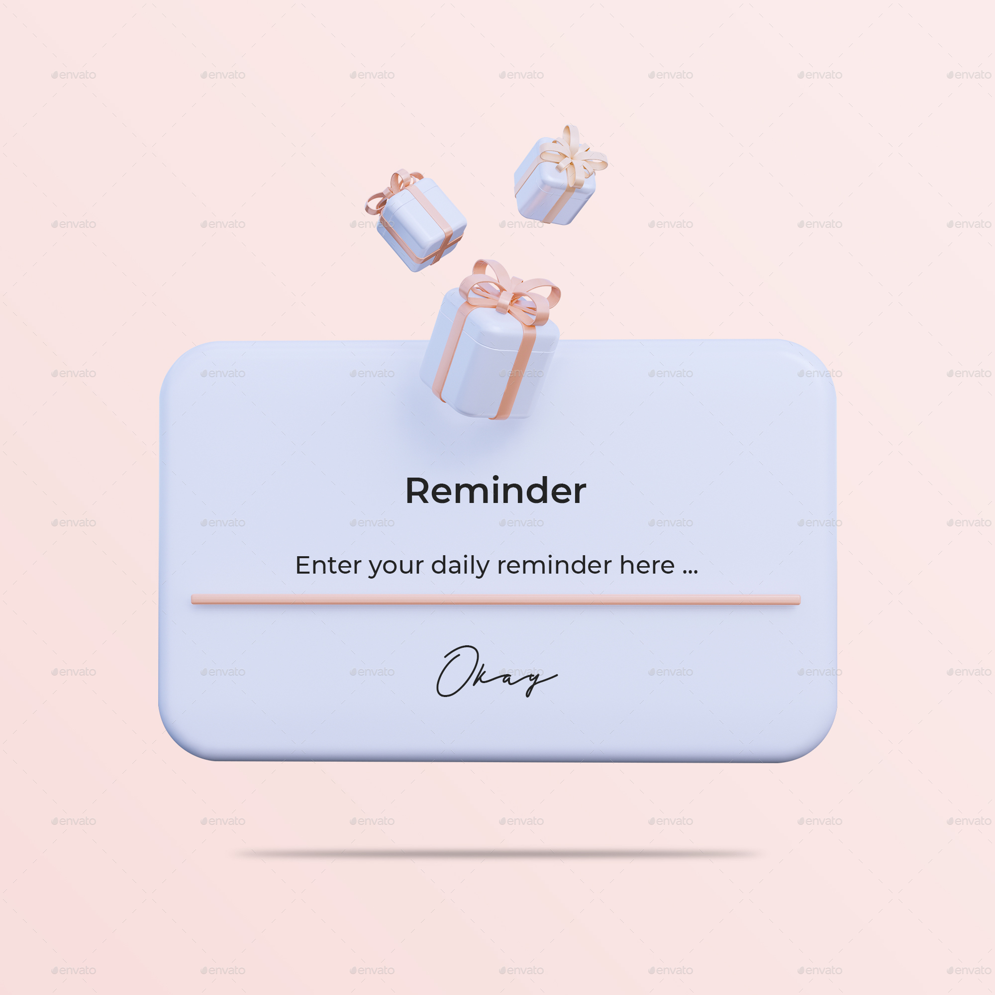 Reminder in 3d Design Mockup Template, Graphics | GraphicRiver
