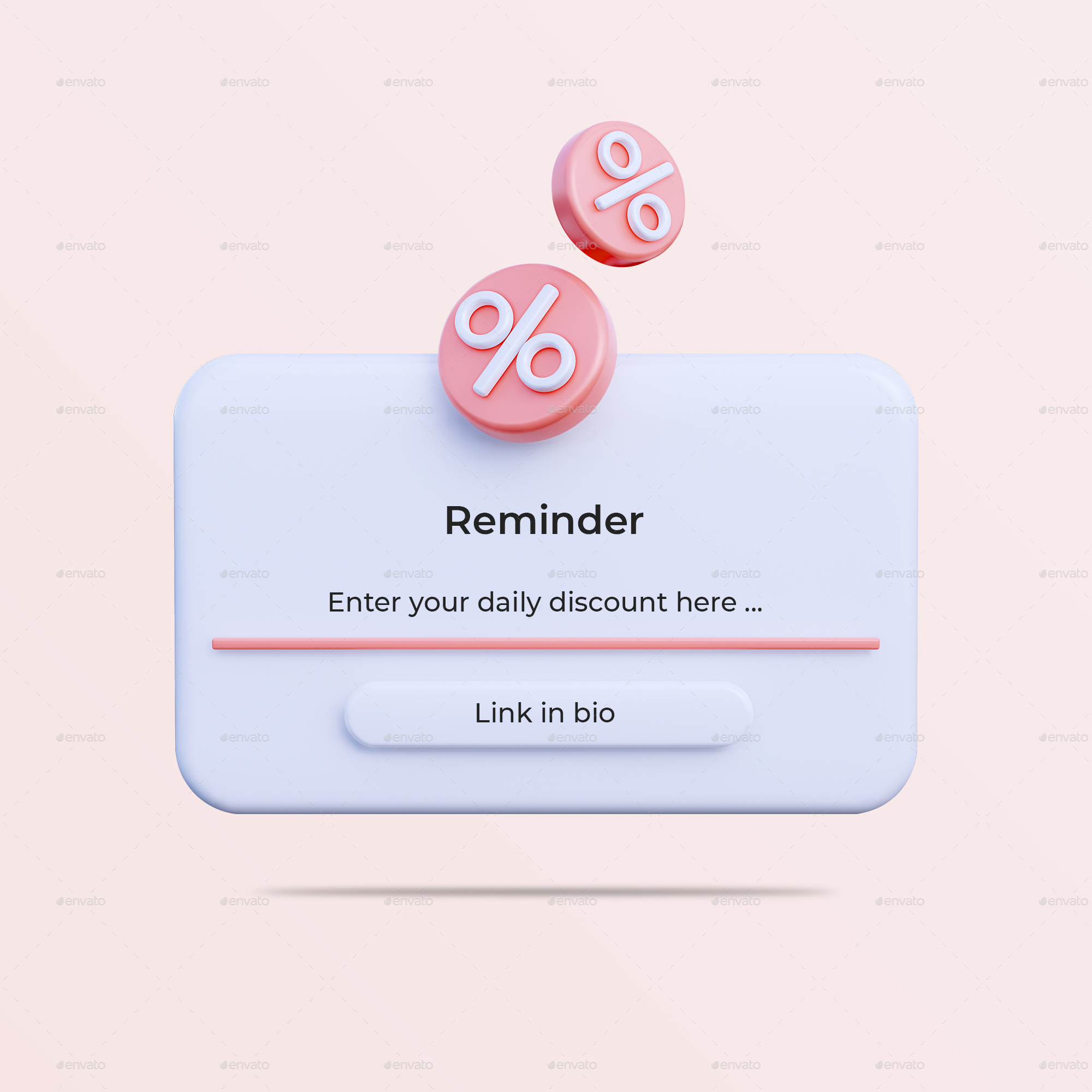 Reminder in 3d Design Mockup Template, Graphics | GraphicRiver
