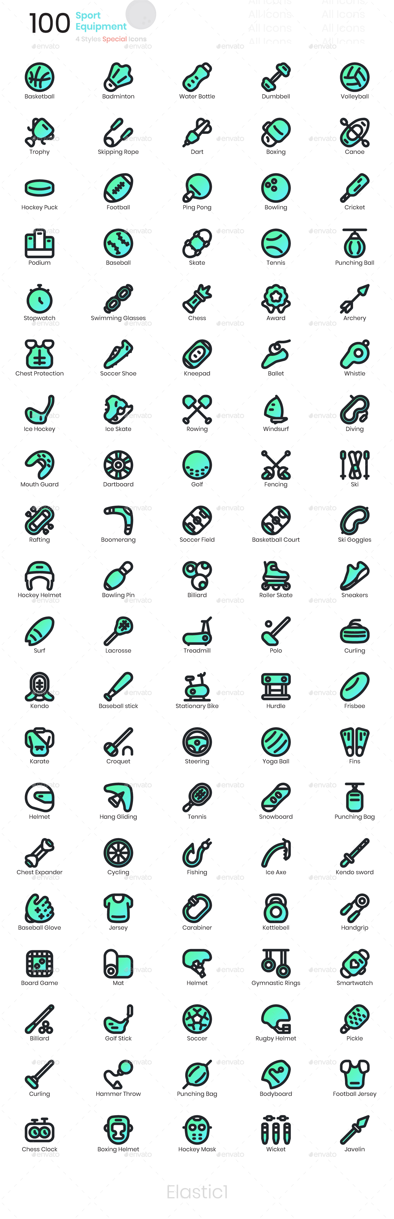 Sport Equipment - Icon Pack, Icons | GraphicRiver