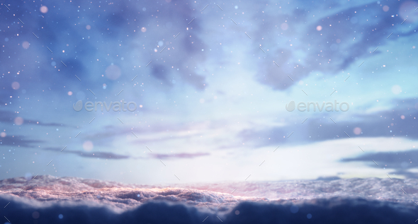 Snow in light on winter landscape Stock Photo by photocreo | PhotoDune