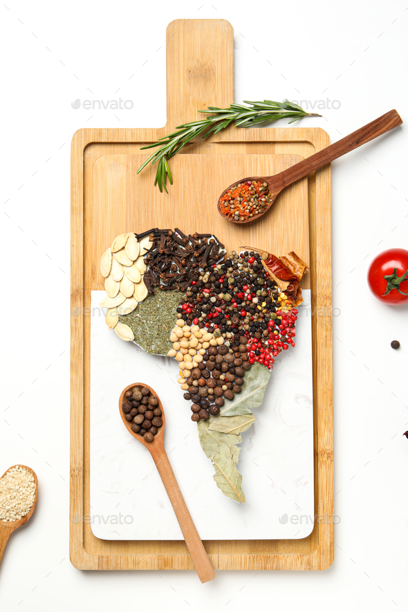 Map of South America made from different cooking ingredients Stock ...