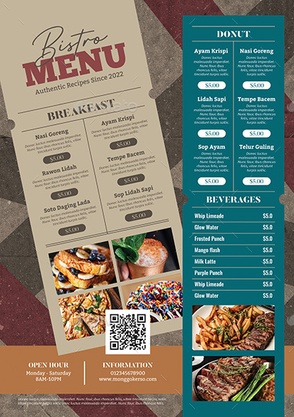 Rustic Food Menu, Print Templates | GraphicRiver