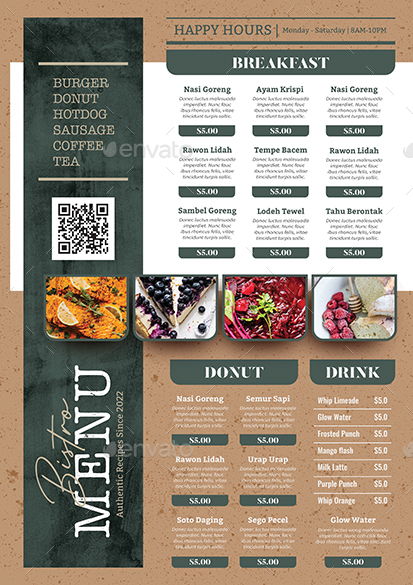 Simple Food Menu, Print Templates | GraphicRiver