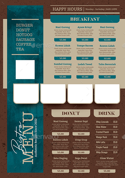 Simple Food Menu, Print Templates | GraphicRiver