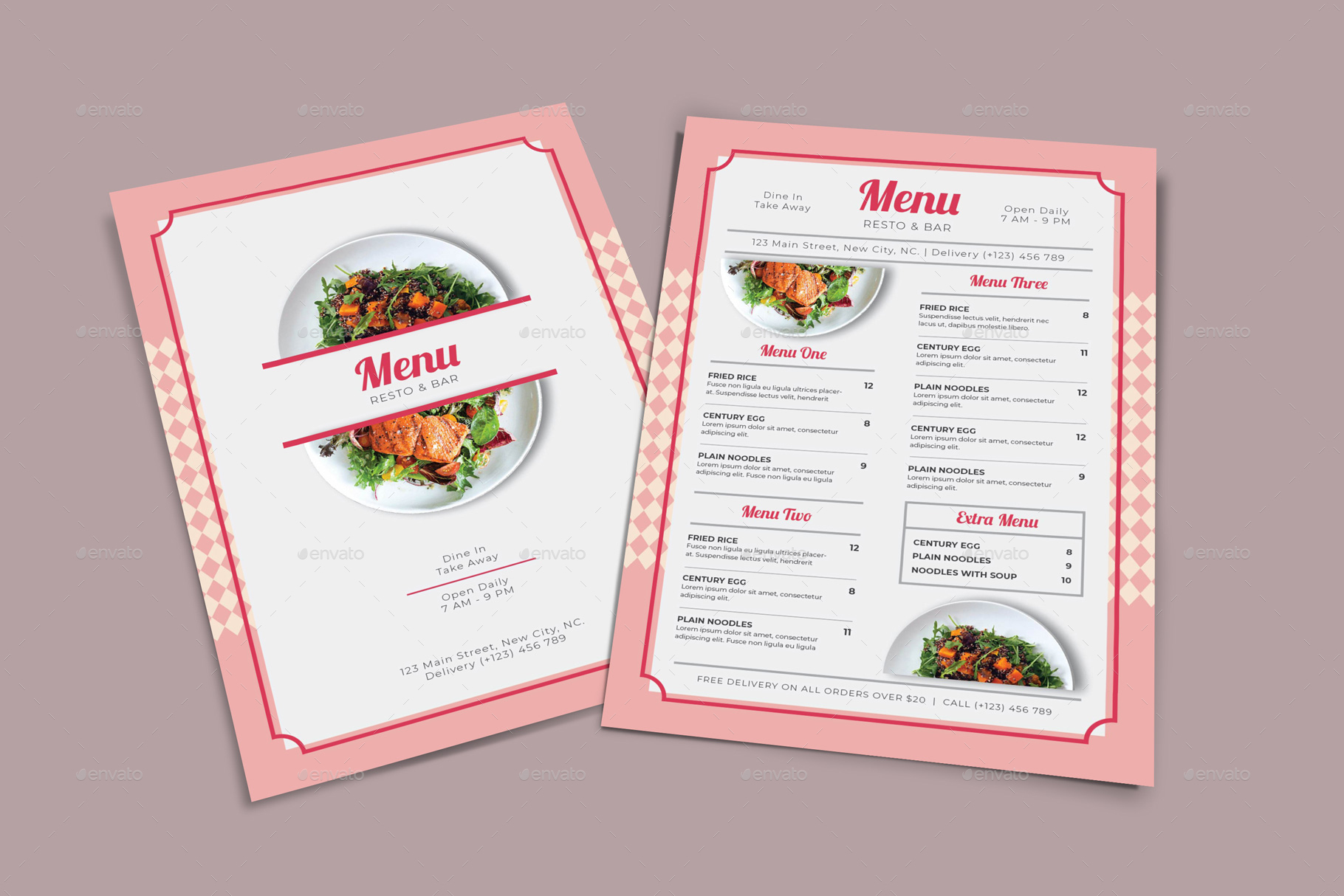 Simple Menu Resto & Bar, Print Templates | GraphicRiver