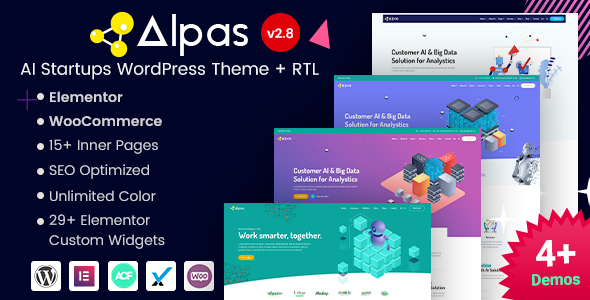 Alpas - AI & Data Analytics Startup Elementor WordPress Theme by EnvyTheme