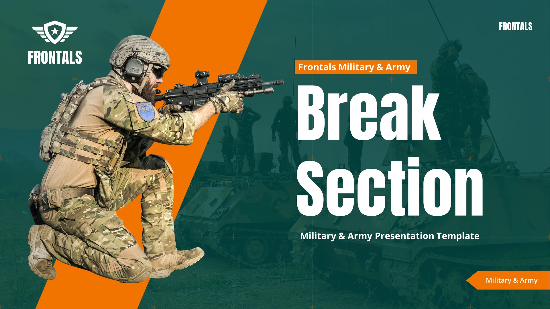 Frontals - Military & Army Powerpoint Template, Presentation Templates