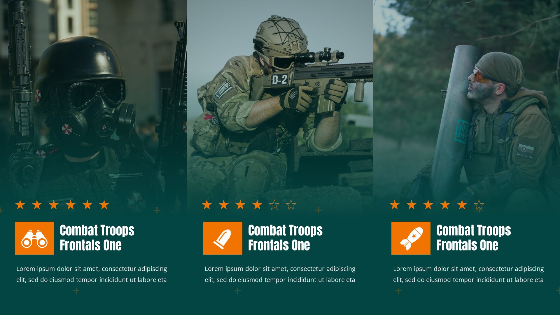 Frontals - Military & Army Powerpoint Template, Presentation Templates