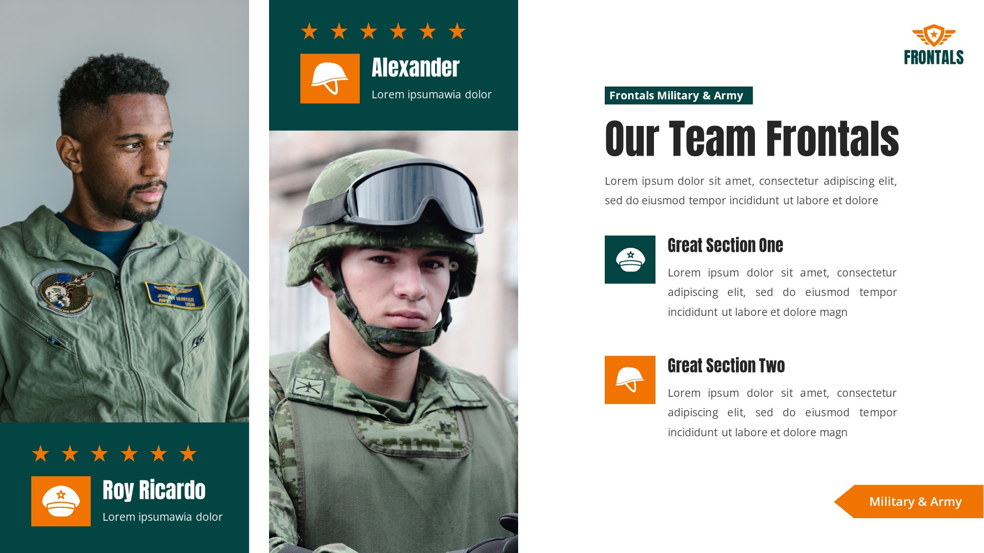 Frontals - Military & Army Powerpoint Template, Presentation Templates