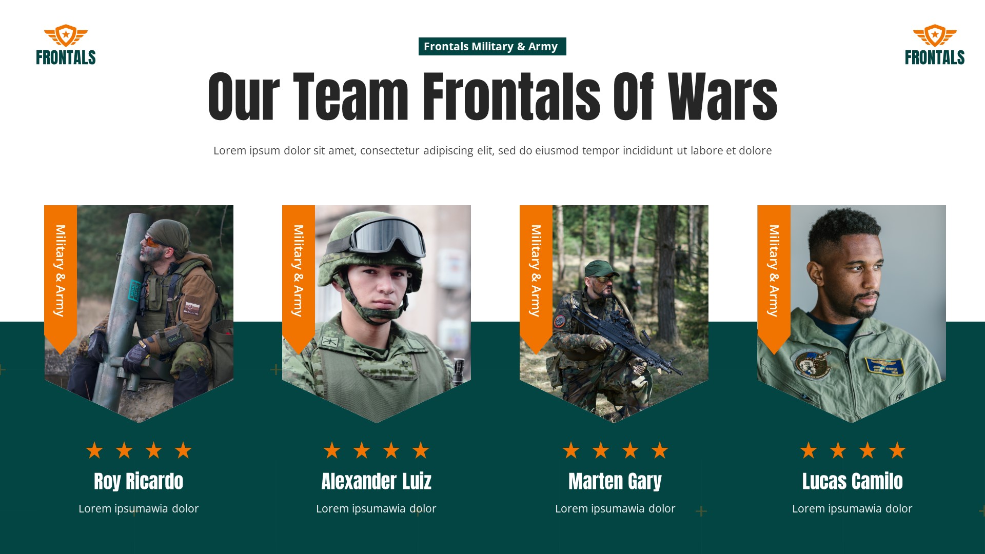 Frontals - Military & Army Powerpoint Template, Presentation Templates