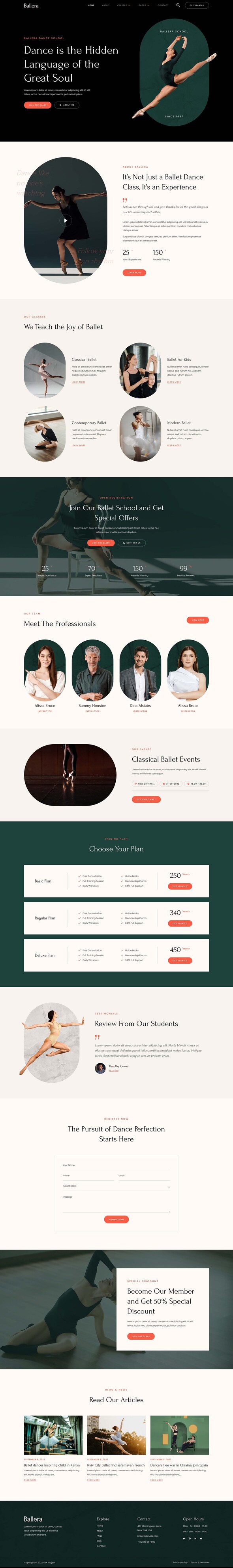 Ballera - Ballet & Dance School Elementor Template Kit by askproject