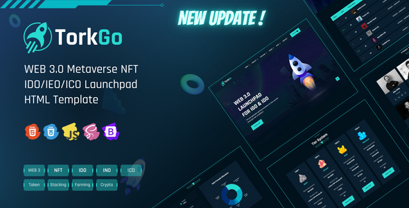 Torkgo — Web 3 Metaverse IDO,ICO, NFT Launchpad HTML Template by TheTork