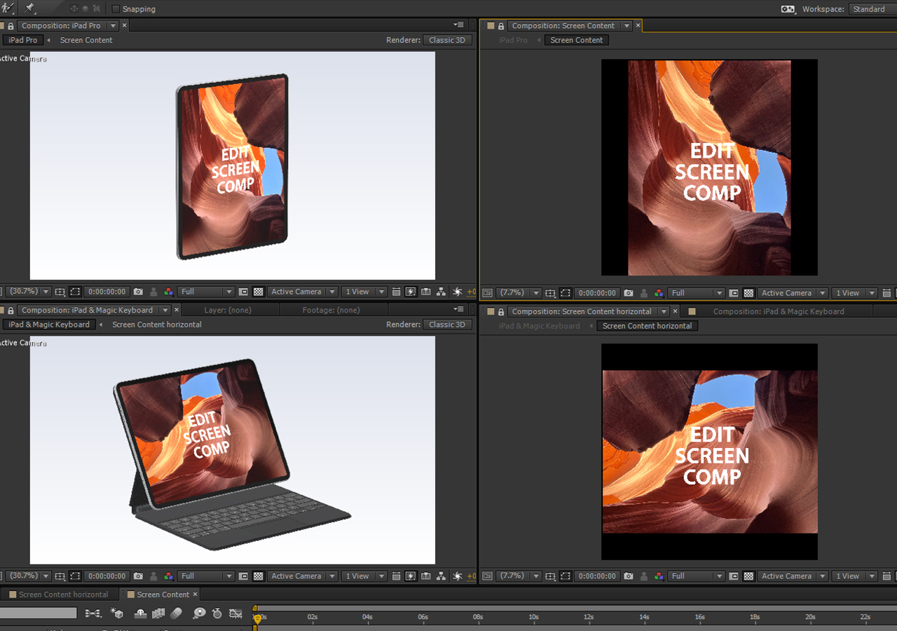 iPad Pro with Magic Keyboard 3D Model for Element 3D & Cinema 4D by ...