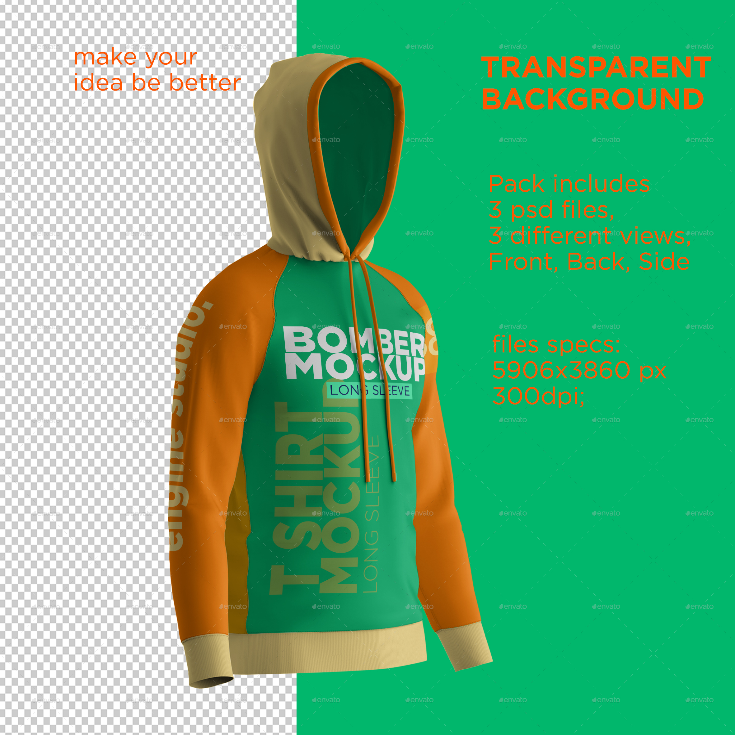 Hoodie Jacket Raglan V2 Mockup, Graphics | GraphicRiver