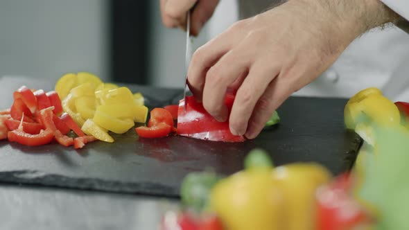 Chef Cooking Healthy Food at Kitchen Restaurant, Stock Footage | VideoHive
