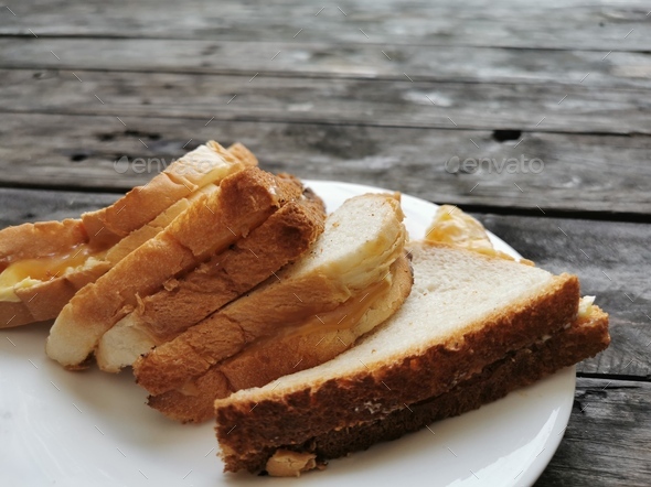 Image of kaya butter toast on white plate. Stock Photo by Ekahardiwito