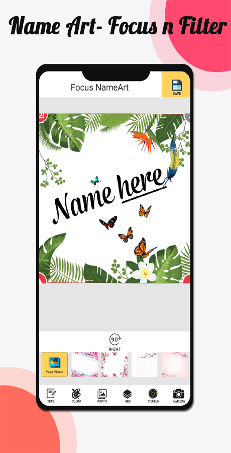 Text on Photo, Write Name on Photo, Name Art Photo Editor by photoskyApp