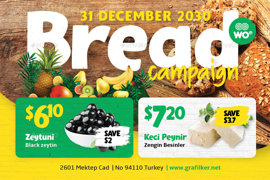 Supermarket Postcard Templates, Print Templates | GraphicRiver