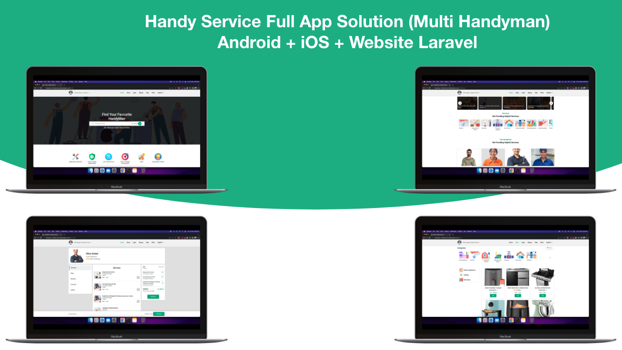 Flutter Handy service - On-Demand Home Services & Shopping Android+iOS ...