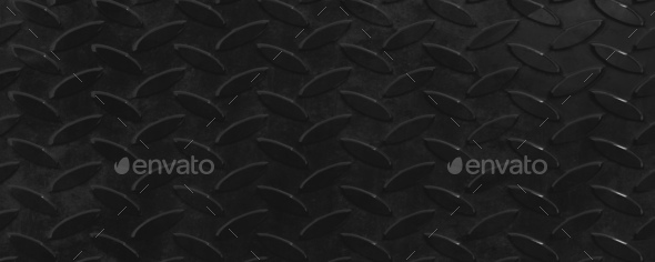 Checkered Plate. Black steel sheet metallic. Metal texture and ...