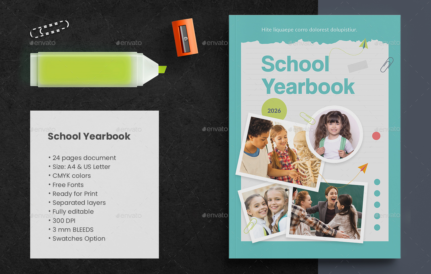 School Yearbook, Print Templates | GraphicRiver