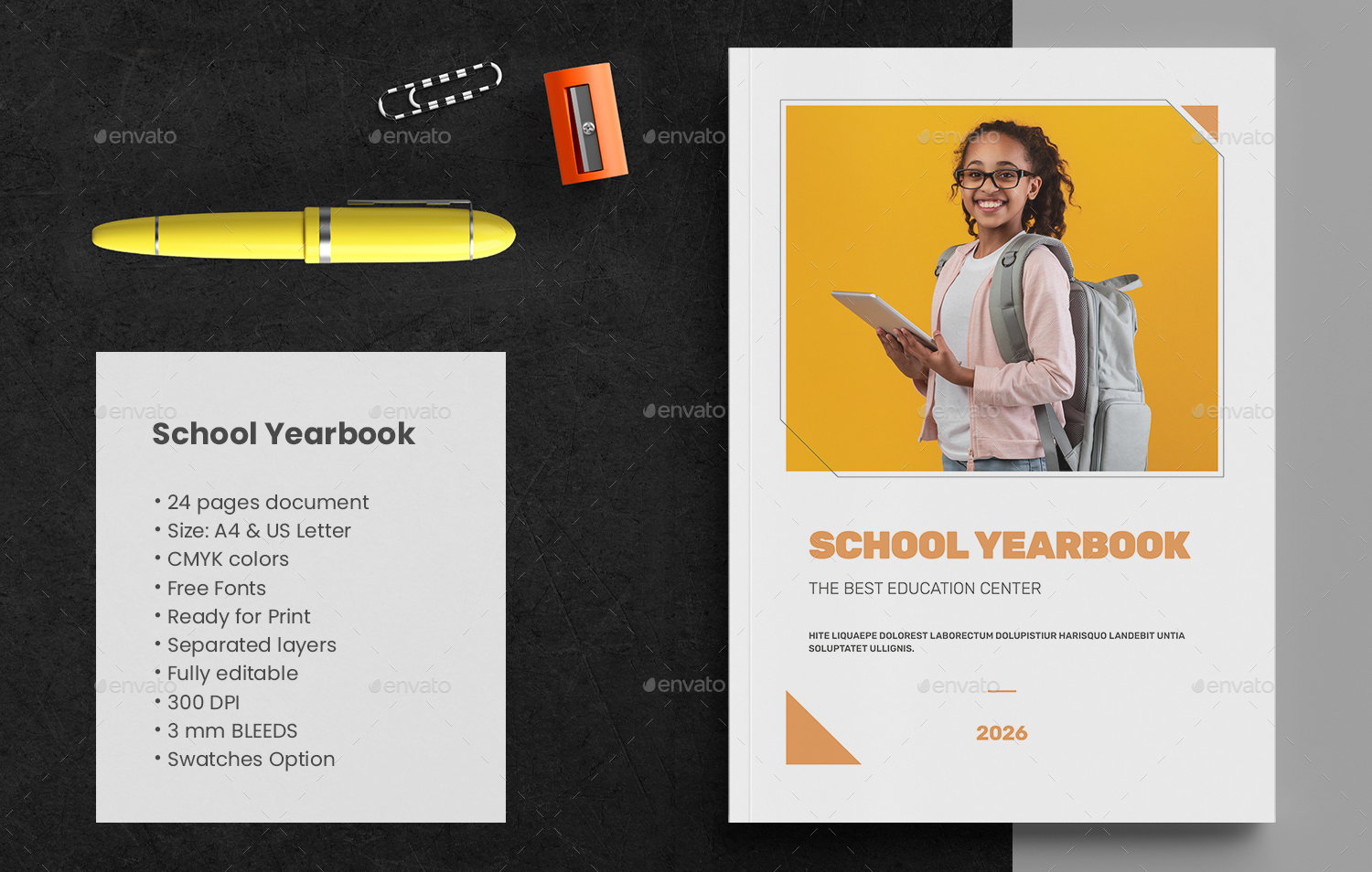 School Yearbook, Print Templates | GraphicRiver