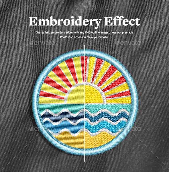 Embroidery Effect Patch Mockups Set, Graphics | GraphicRiver