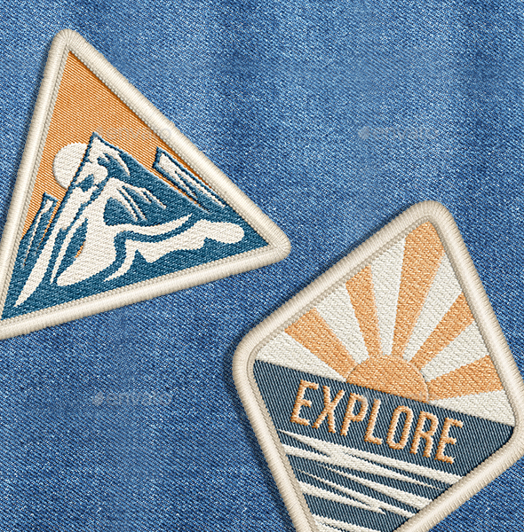 Embroidery Effect Patch Mockups Set, Graphics | GraphicRiver