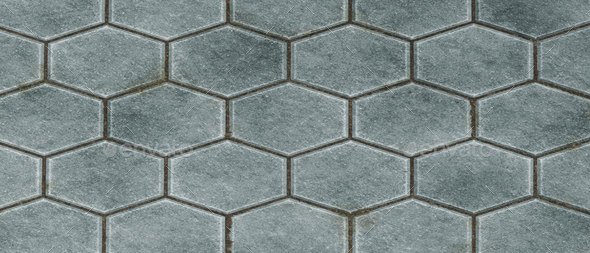 Hexagon paving stones floor. Rock texture background. 3D Rendering ...