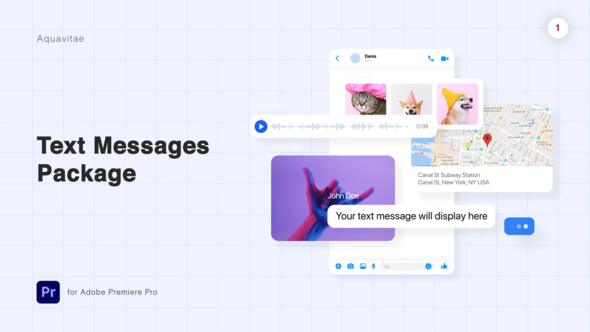Text Messages Package l MOGRT for Premiere Pro, Premiere Pro Templates