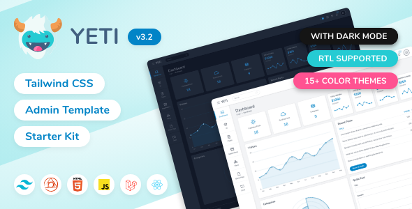 Yeti - Tailwind CSS Admin Template by YetiThemes | ThemeForest