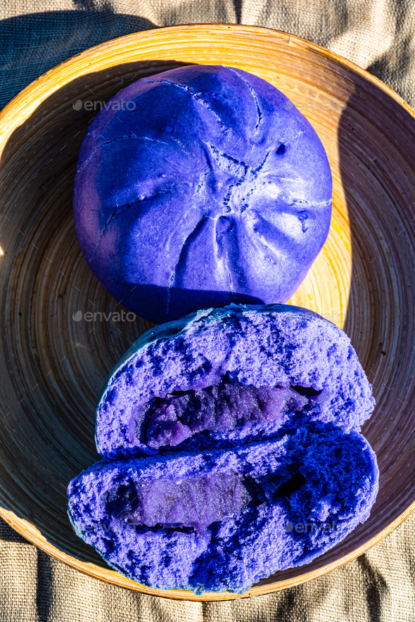 purple yam paste inside sweet bun Stock Photo by MarieKazalia | PhotoDune