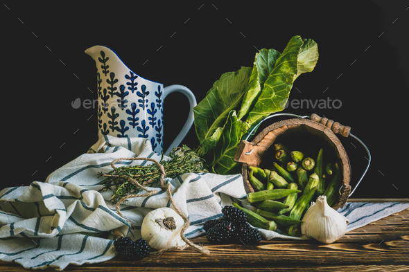 Farm Table Still Life Stock Photo by shannonfieldsphoto | PhotoDune