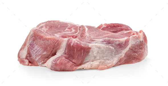 Raw pork on white background Stock Photo by sommai | PhotoDune