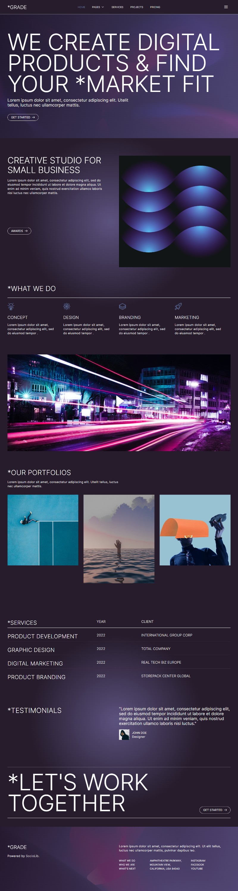 Grade - Creative Agency & Portfolios Elementor Template Kit by sociolib